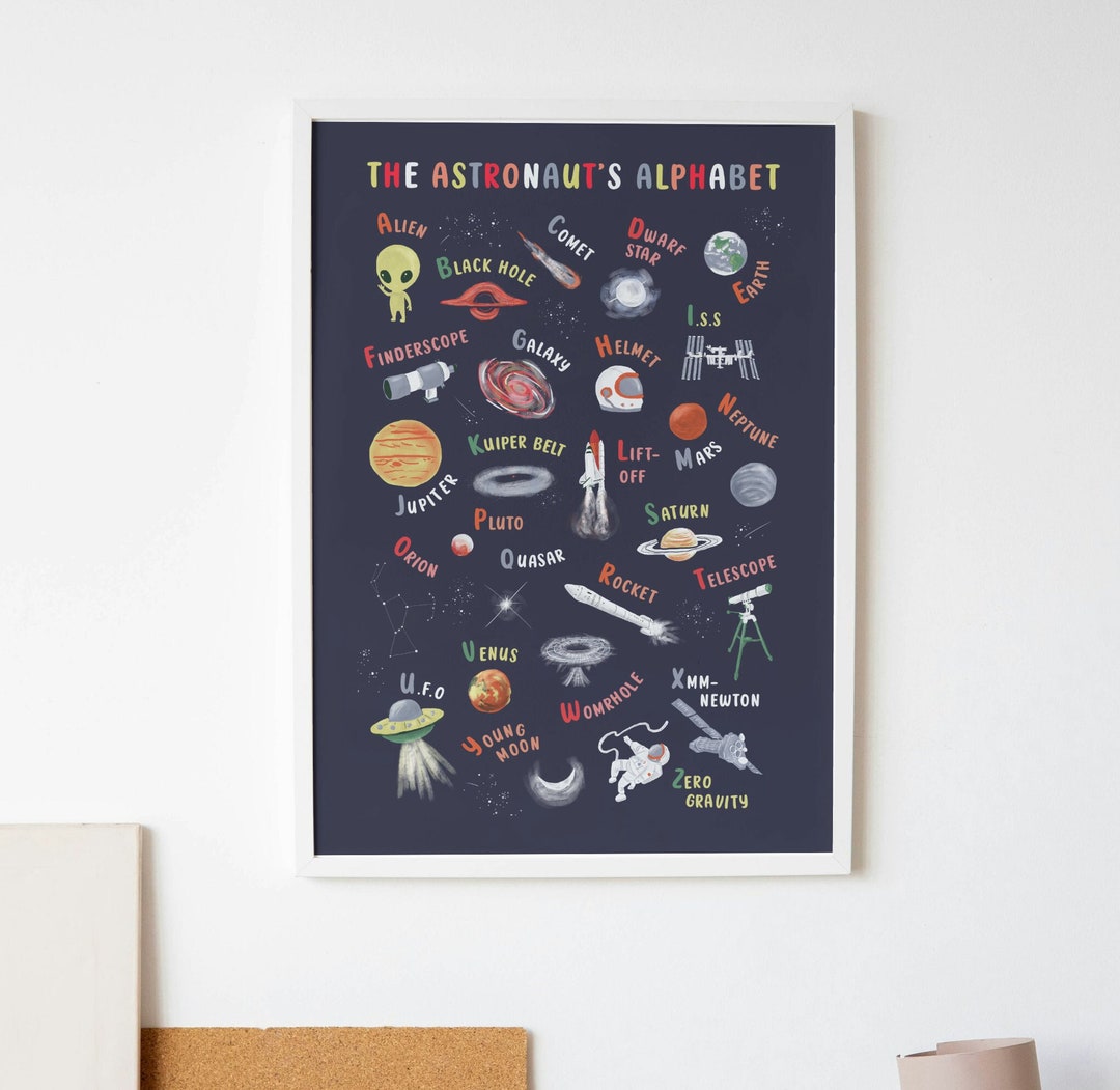 Astronaut Alphabet Nursery Print: Space Wall Art (digital Print) - Etsy