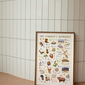 The Cowboy's Alphabet, Nursery Alphabet Print, Western Nursery, Cowboy ...