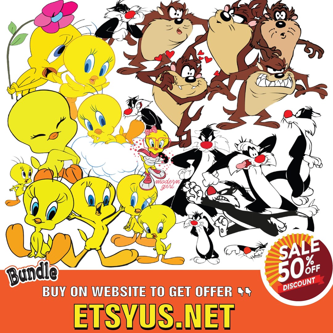 Looney-tunes Svg Bundle, Loo-ney Clipart Png, Loo-ney Birthday Cut ...