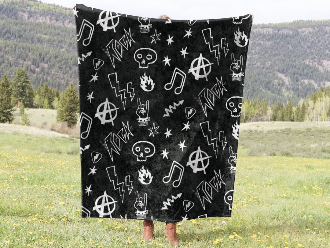 Soft Fleece Punk Rock Baby Blanket, Edgy Mom Baby Shower Gift, Goth ...