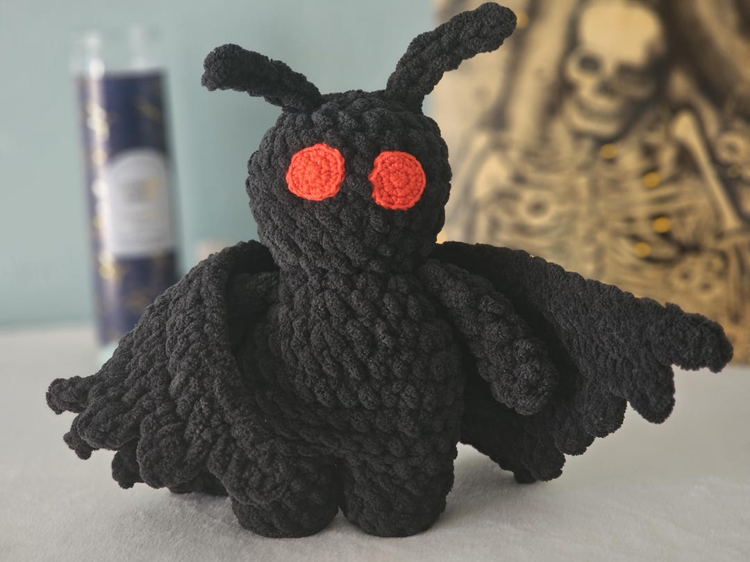 Cute Mothman Crochet Plushie, Spooky Little Cryptid Cuddle Buddy ...