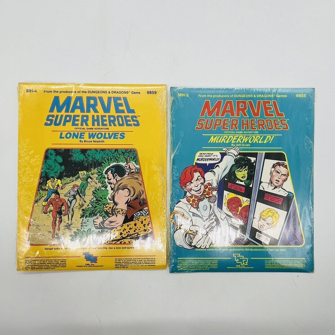 Marvel Super Heroes Game Adventure Murderworld MH-3 & Lone Wolves MH-4 ...