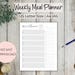 Minimalist Weekly Meal Planner & Grocery List: Family Menu Organizer ...