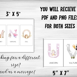 Animal Alphabet Flash Cards for Nursery, Printable Kids Wall Art - Etsy