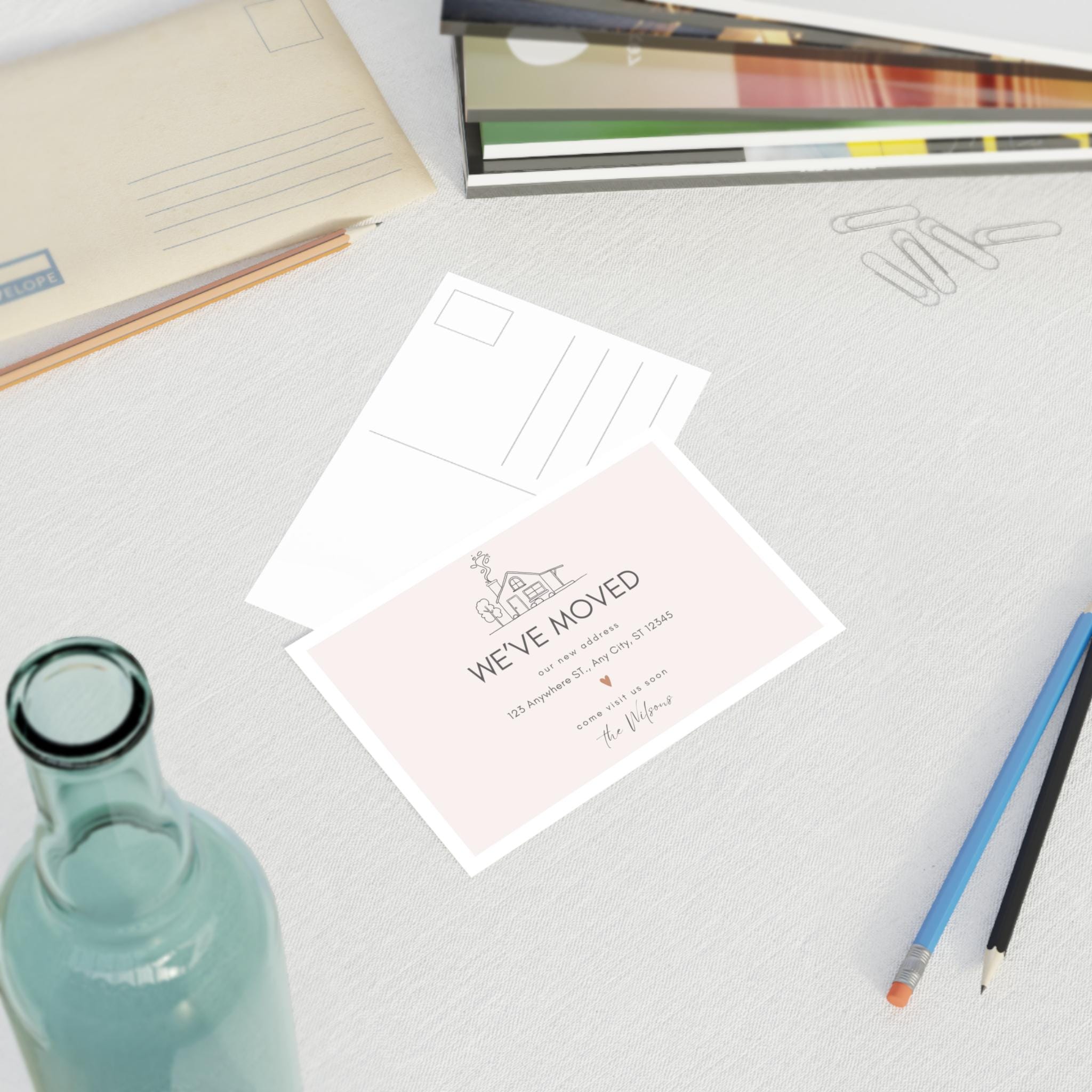 Editable Simple Change of Address Cards, Moving House Note Cards, New ...