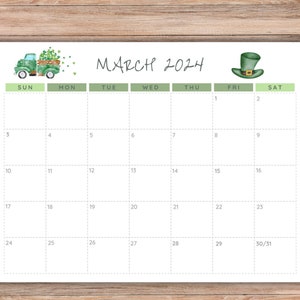 2024 Watercolor Printable Calendar for Kids Simple, Cute, Digital ...