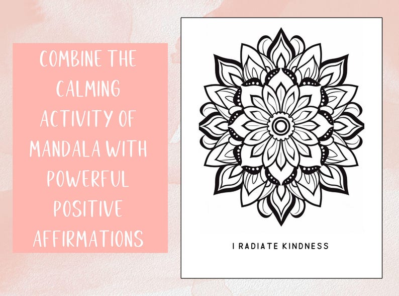 Positive Energy Mandala Coloring - Instant Download for Relaxing - Etsy