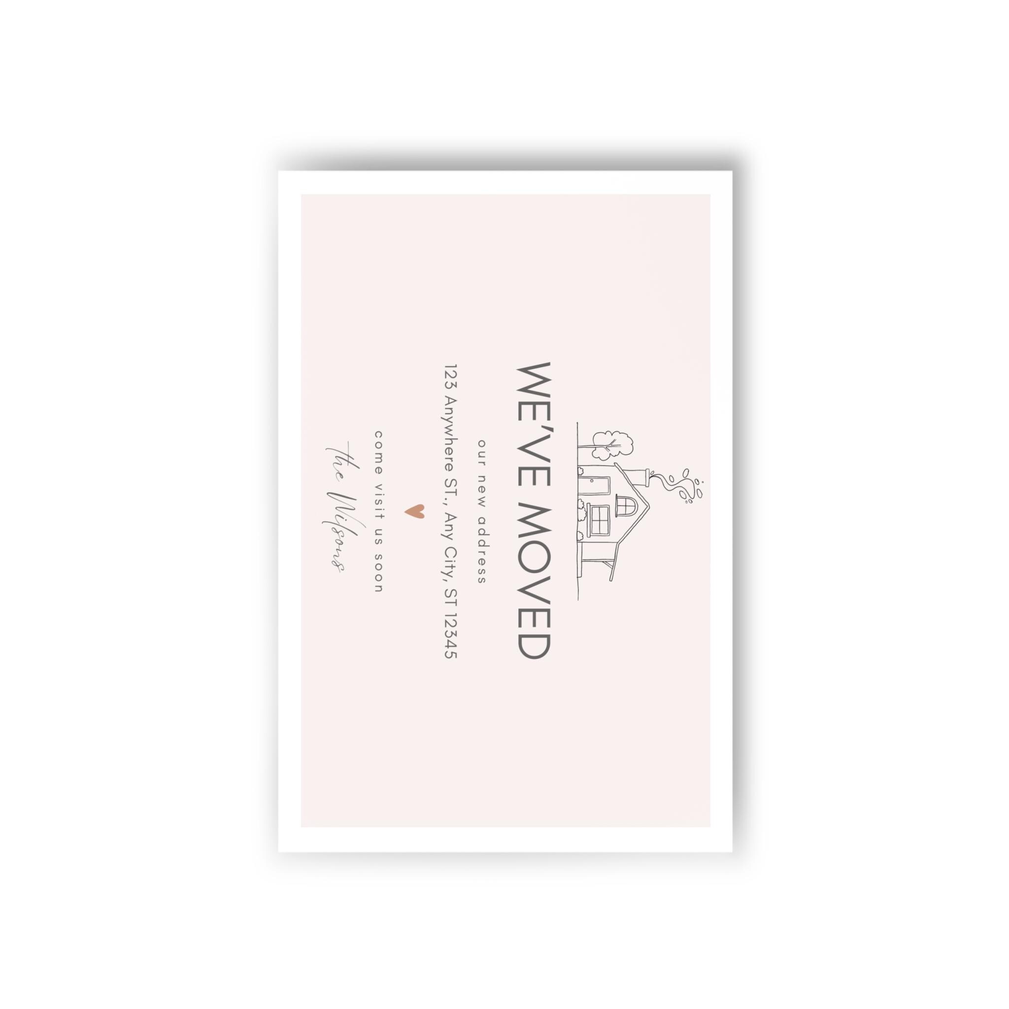 Editable Simple Change of Address Cards, Moving House Note Cards, New ...