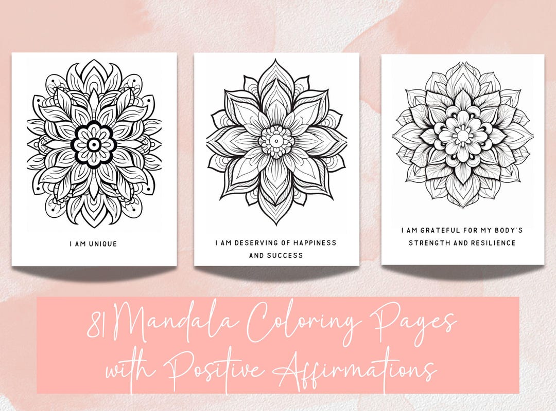 Positive Energy Mandala Coloring - Instant Download for Relaxing - Etsy