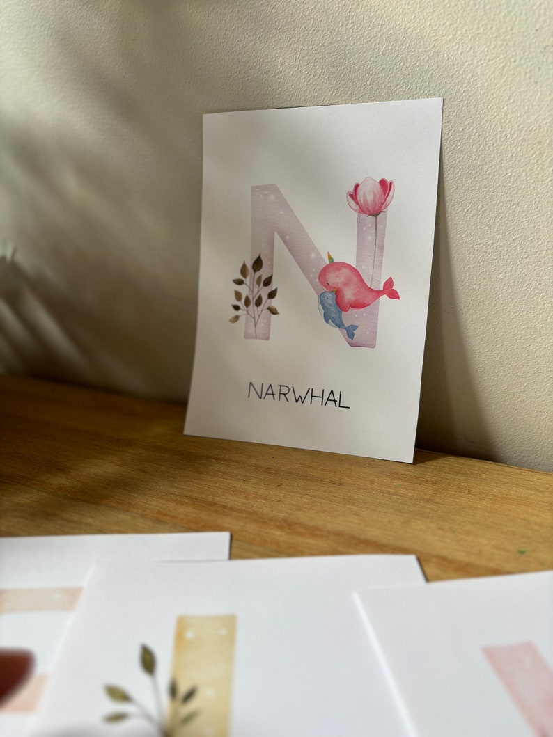 Animal Alphabet Flash Cards for Nursery, Printable Kids Wall Art - Etsy
