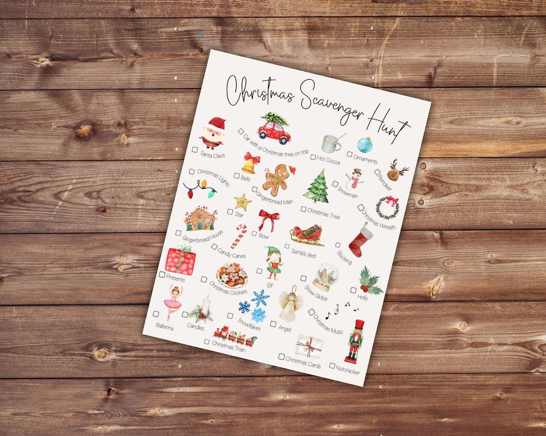 Christmas Scavenger Hunt Printable, Kids Scavenger Hunt, Holiday Car ...