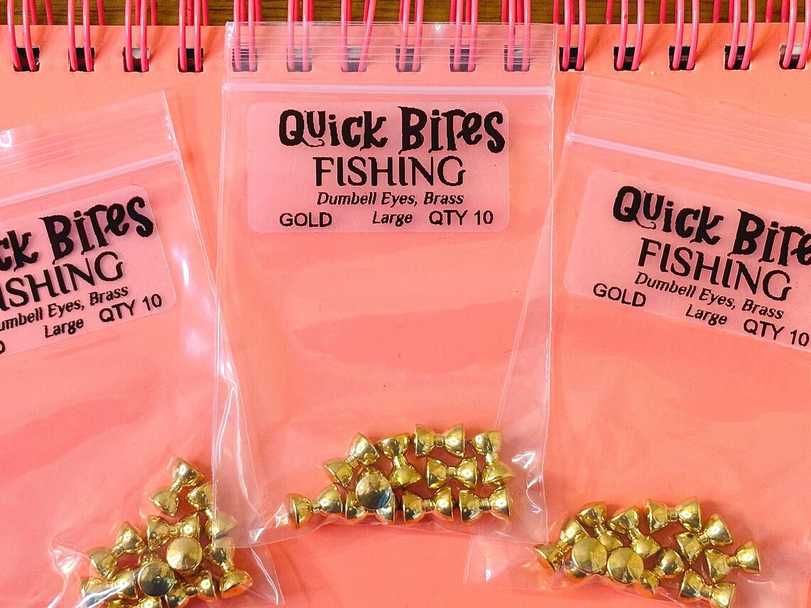 Large Brass Dumbbell Eyes gold for Fly Tying - Etsy