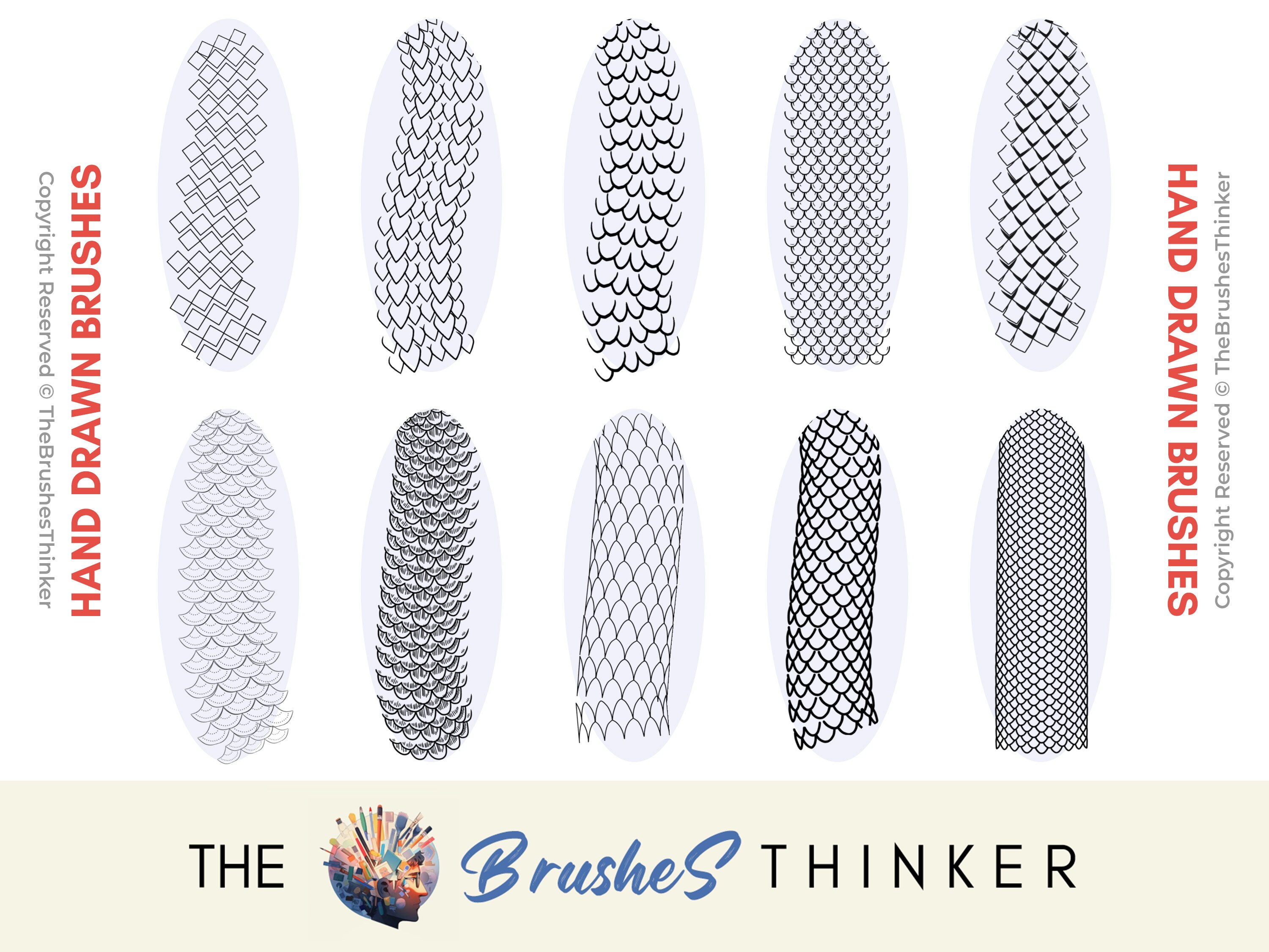 50 Snake Scales Brushes for Procreate + Free Bonus, Procreate Snake Scales Brushes: 35 Body & 15 ...
