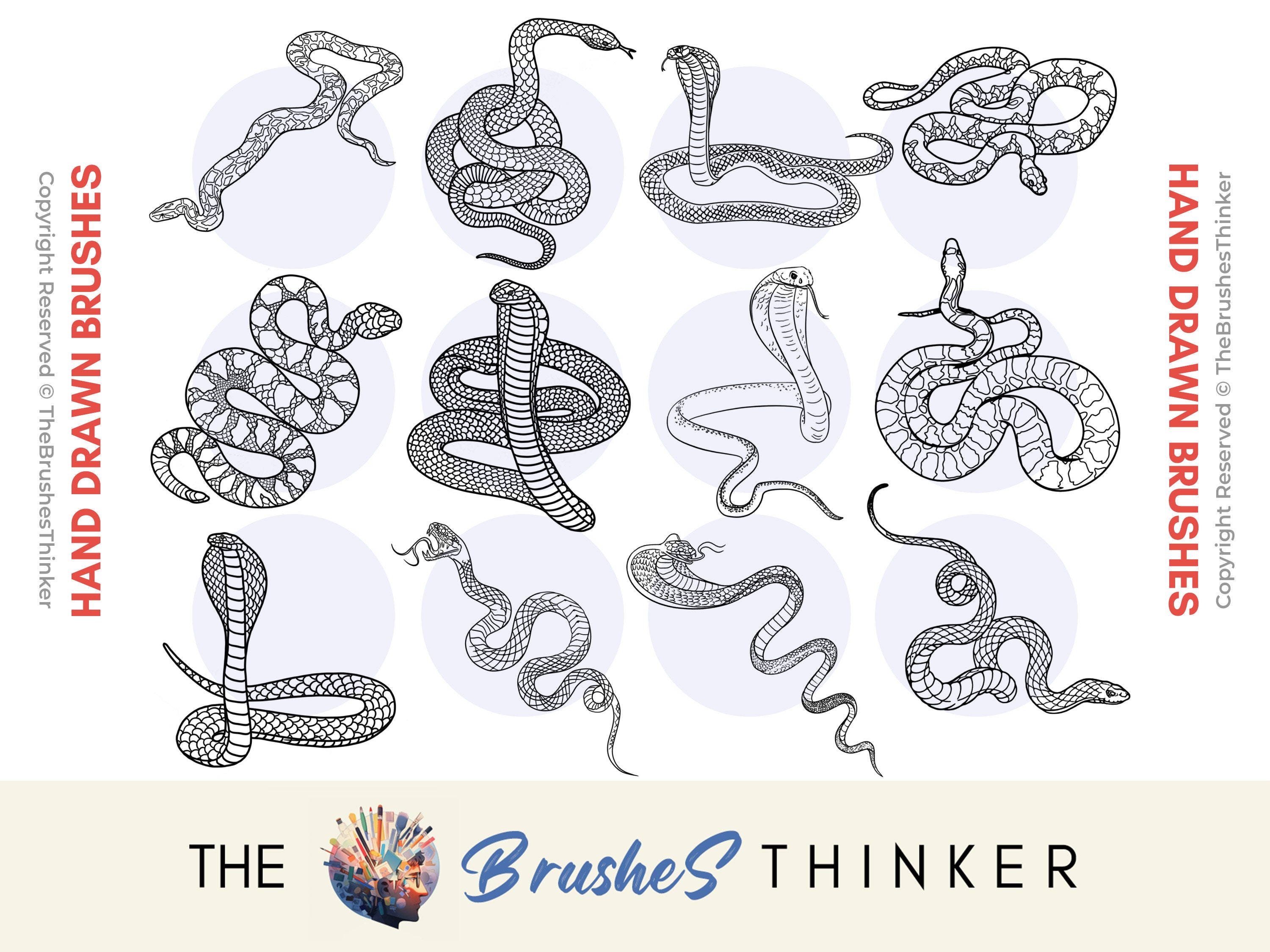 60 Snake Stamps for Procreate Free Bonus Procreate Snake - Etsy