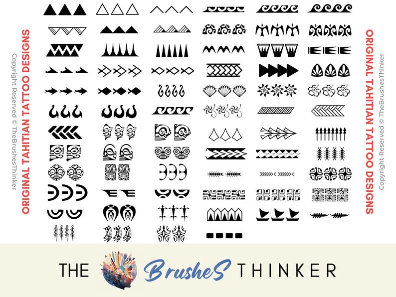 493 Polynesian Tattoo Brushes for Photoshop + Free Bonus | Photoshop ...