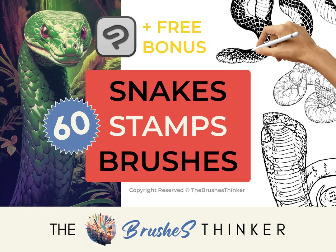 60 Snake Stamps for Clip Studio Paint + Free Bonus, Clip Studio Paint ...