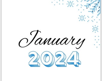 Printable January Calendar Downloadable Monthly Planner Editable Winter ...