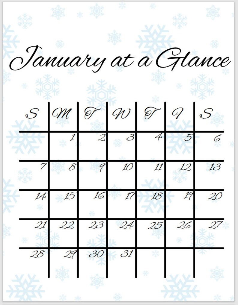 January 2024 Winter Themed Planner - Etsy