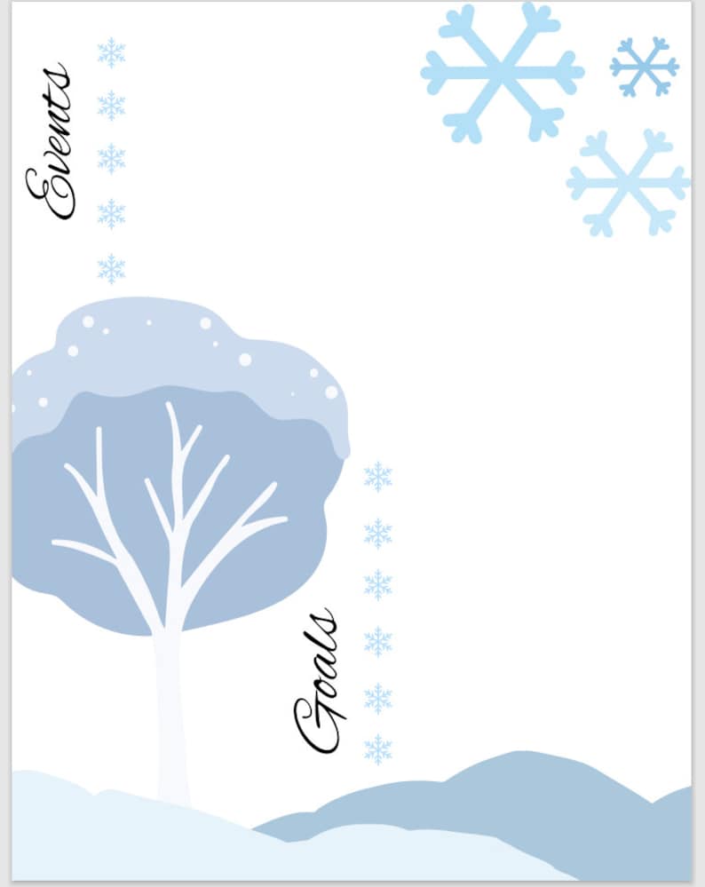January 2024 Winter Themed Planner - Etsy
