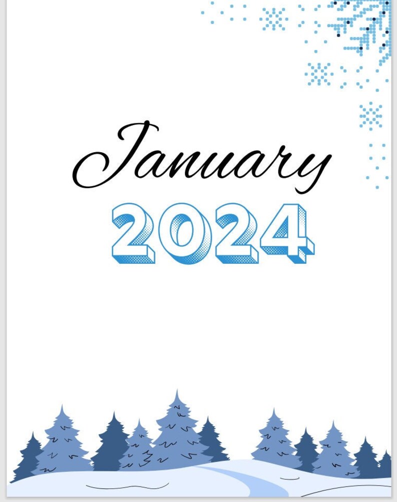 January 2024 Winter Themed Planner - Etsy