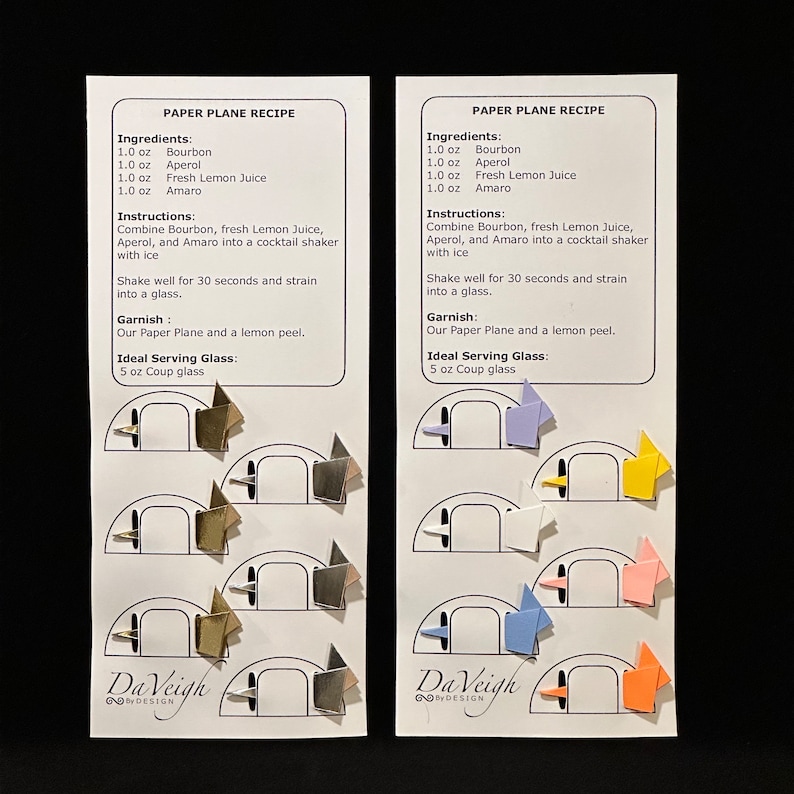 Paper Plane Cocktail Glass Charm, Set of 6 - Etsy