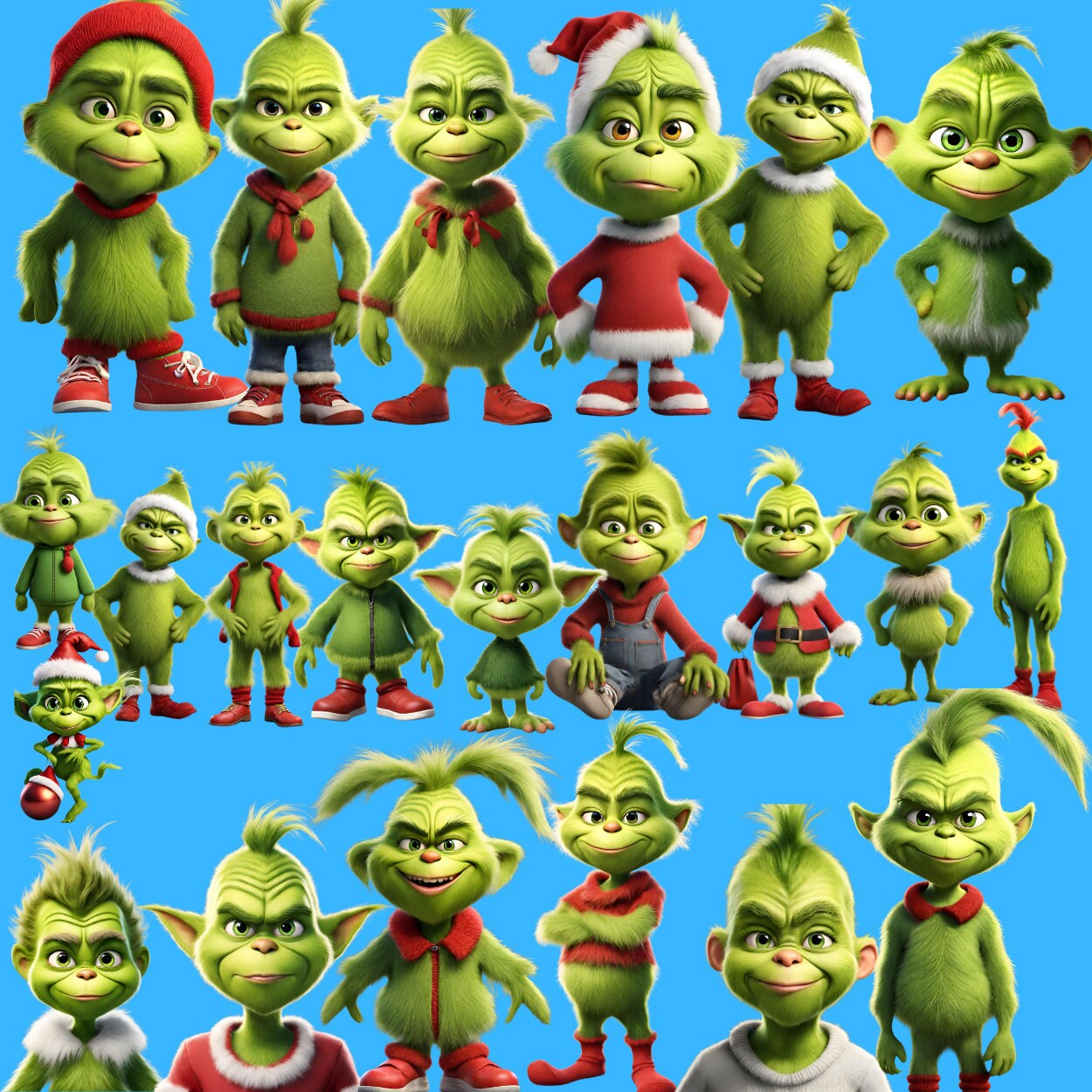 Grinch Clipart Grinch Baby Clipart Cute Grinch Baby Face - Etsy