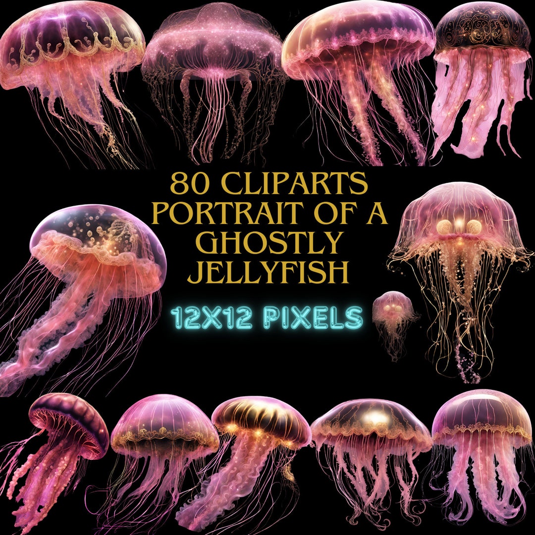 Black and Pink Clipart Ghost Medusa, Stunning Shimmering Aura, Clipart ...