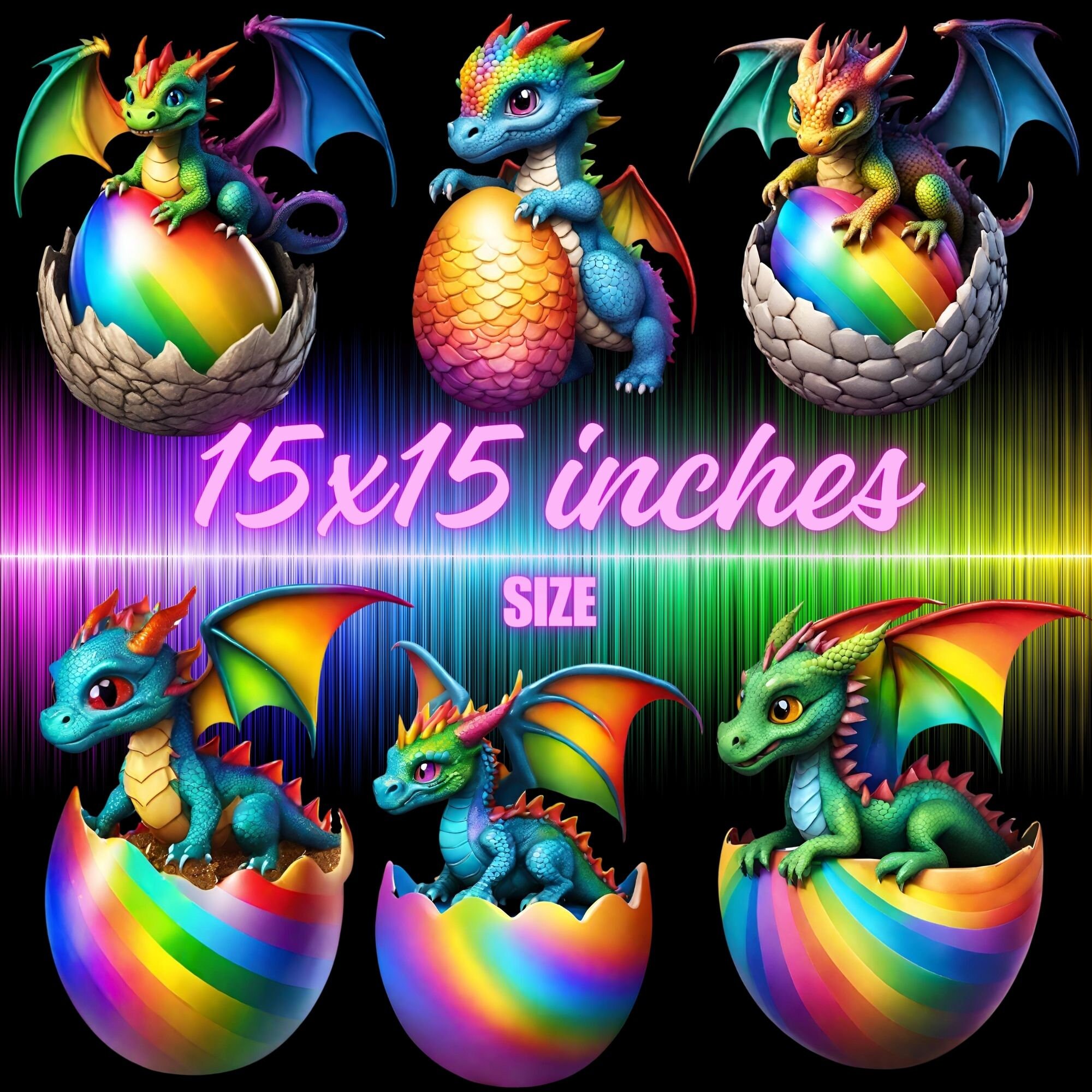 Cute Rainbow Baby Dragon Clipart, Birthday,baby Shower,rainbow Dragon ...