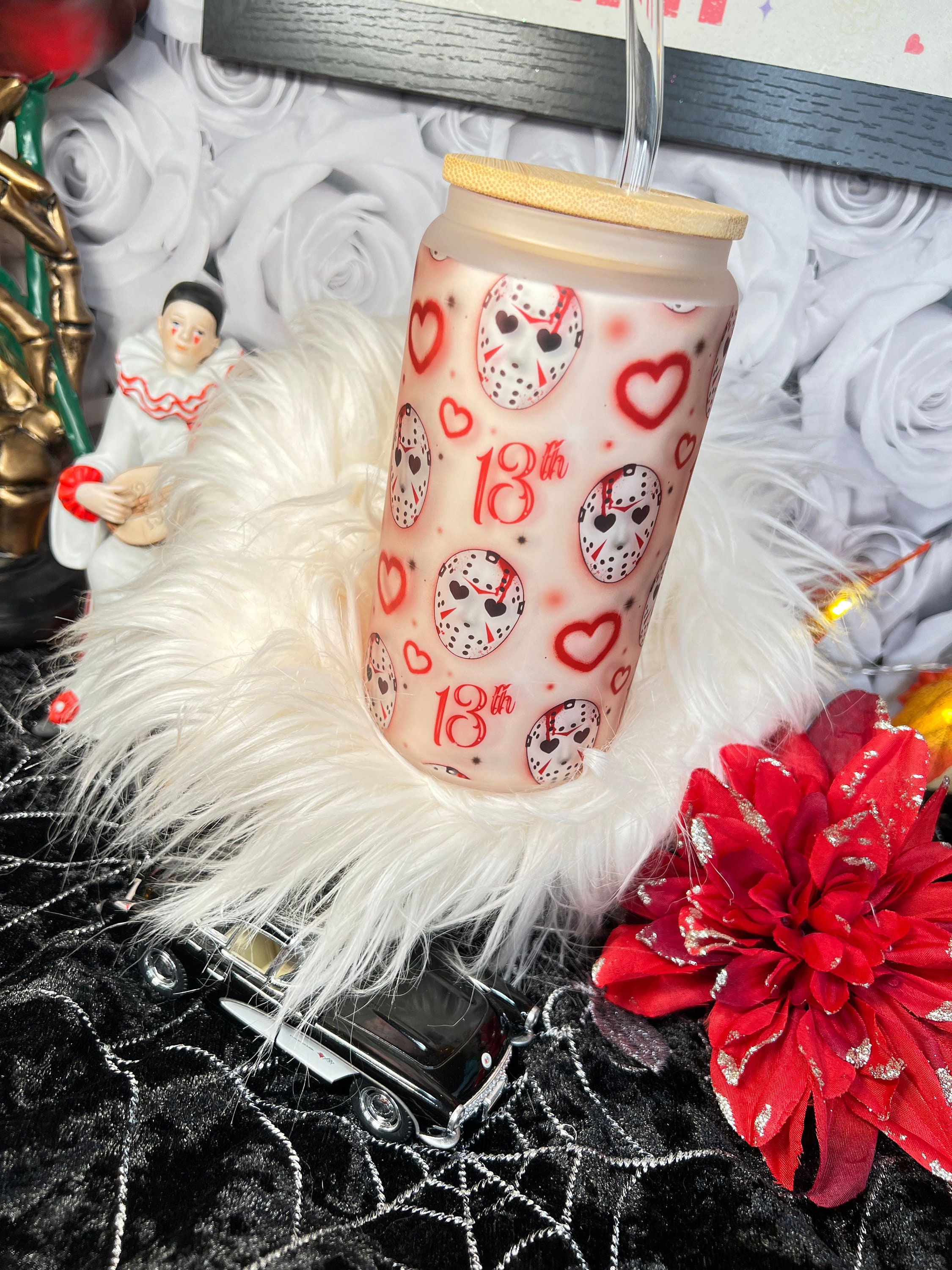 Jason Cup, Friday the 13th Horror, Airbrushed Y2k Style, Frosted Libbey ...