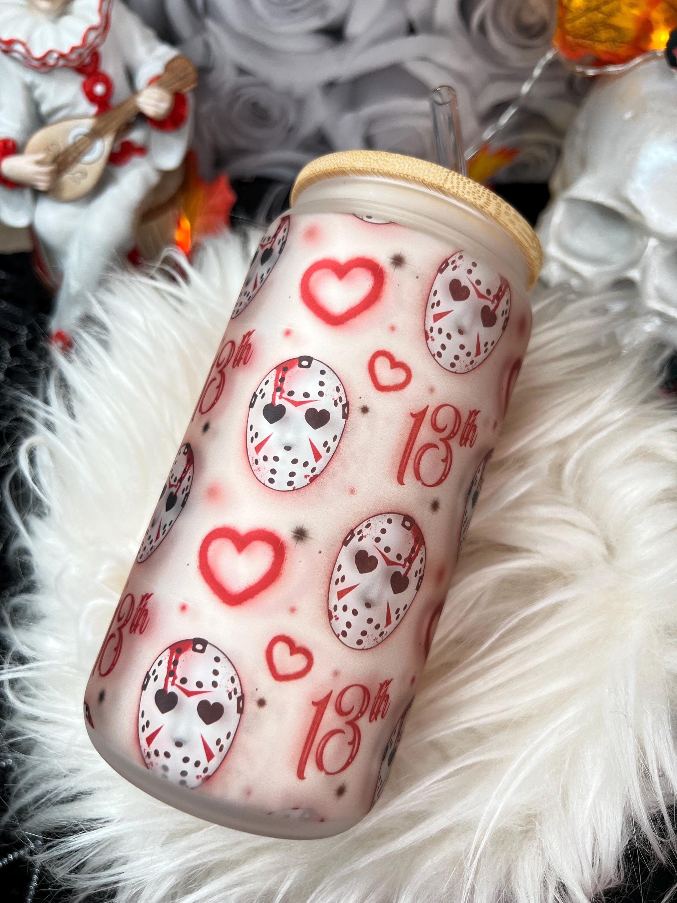 Jason Cup, Friday the 13th Horror, Airbrushed Y2k Style, Frosted Libbey ...