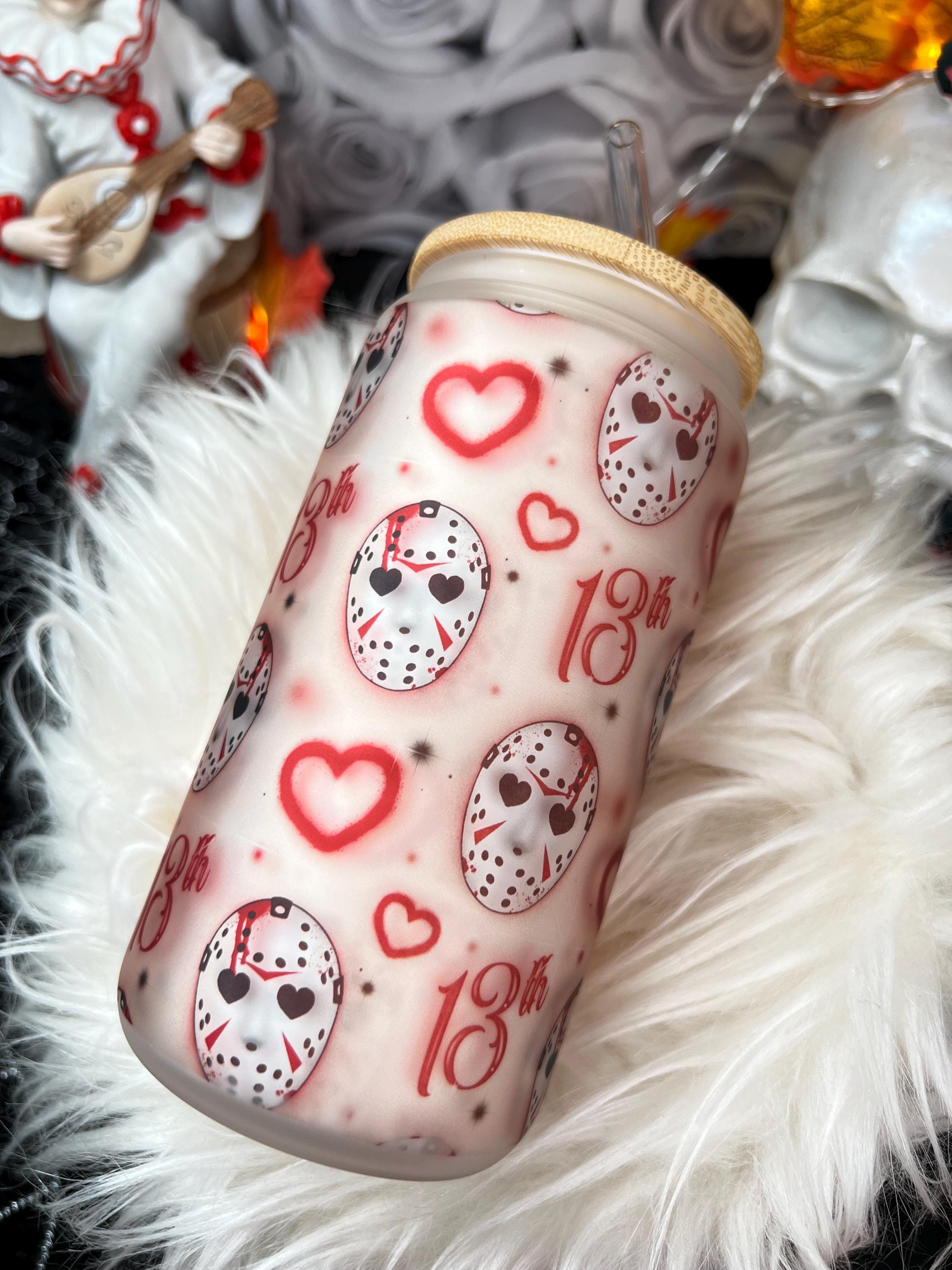 Jason Cup, Friday the 13th Horror, Airbrushed Y2k Style, Frosted Libbey ...