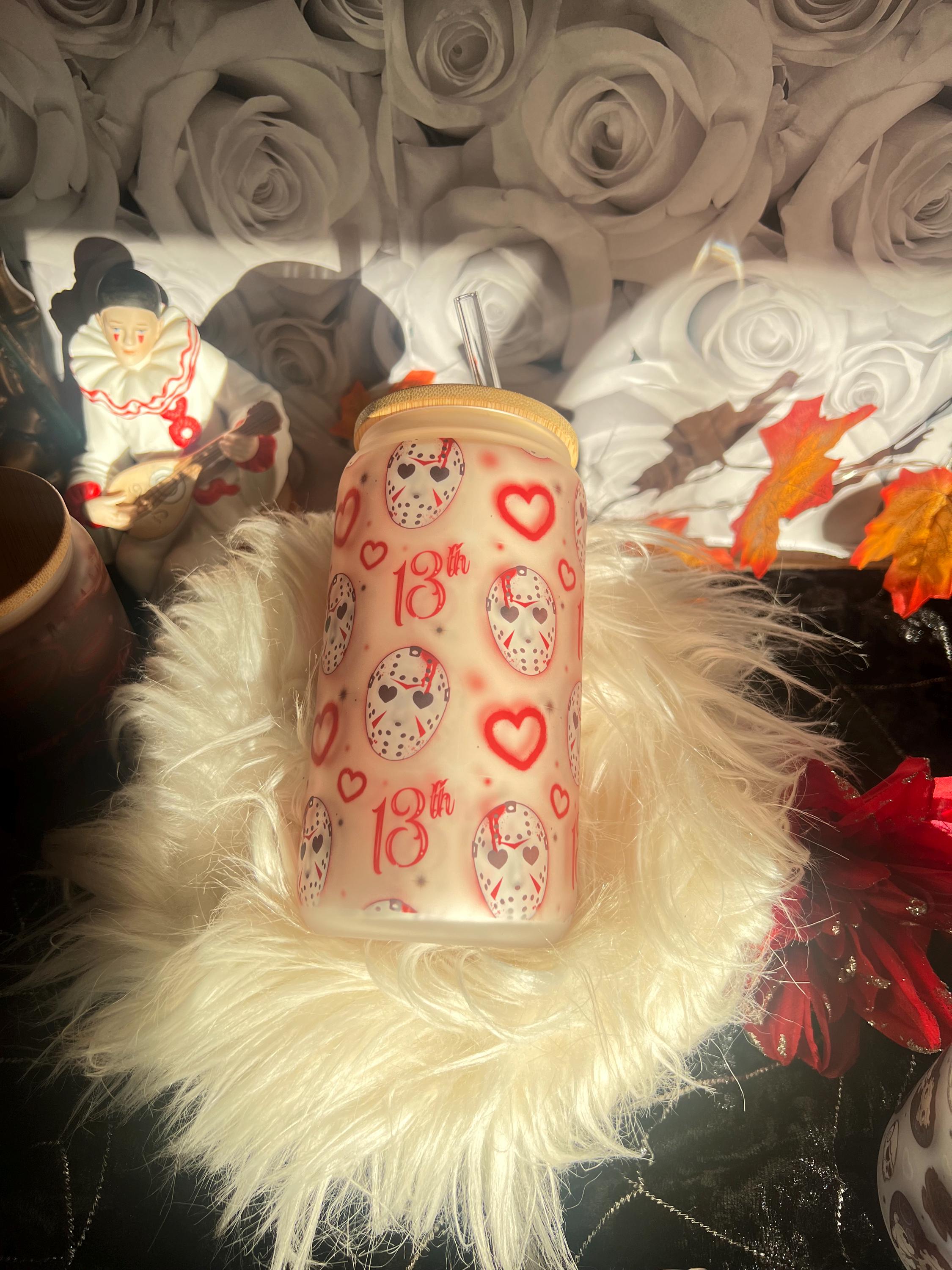 Jason Cup, Friday the 13th Horror, Airbrushed Y2k Style, Frosted Libbey ...