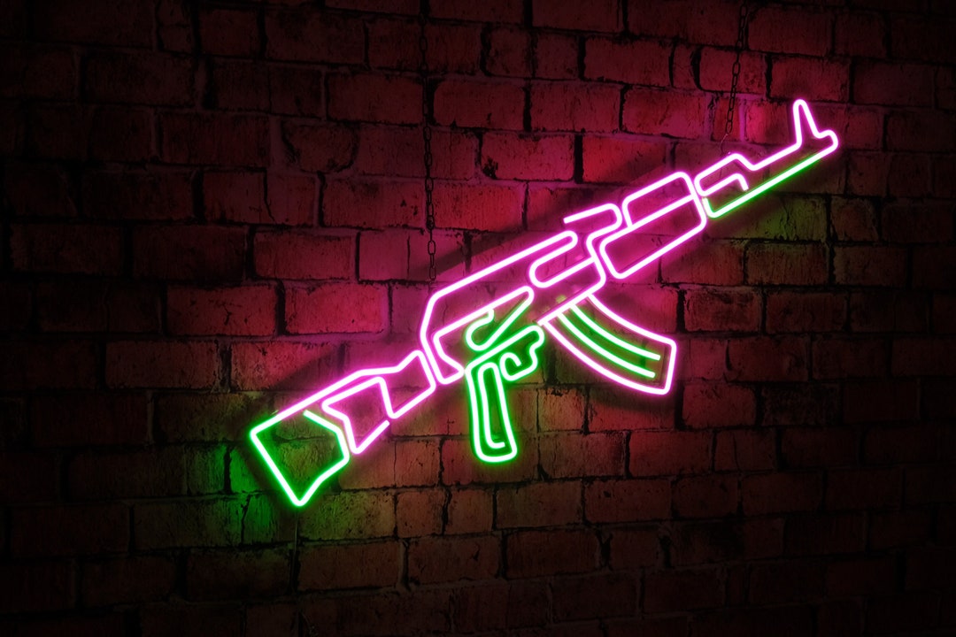 AK 47 Neon Sign Wall Art / Gift for Boyfriend Gamer / Gaming - Etsy