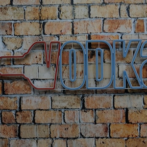 Vodka Neon Sign Wall Art / Gift for Boyfriend / Bar, Alcohol / Wall ...