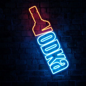 Vodka Neon Sign Wall Art / Gift for Boyfriend / Bar, Alcohol / Wall ...