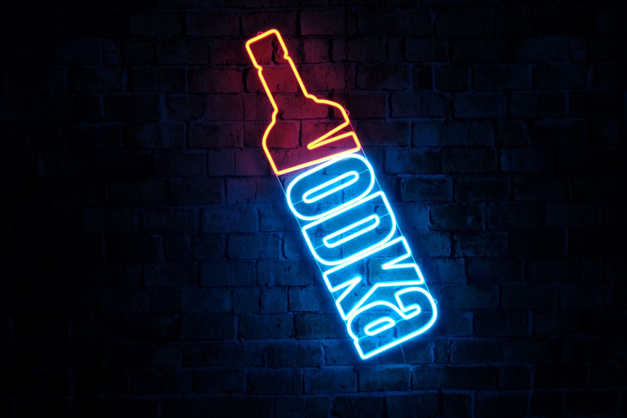 Vodka Neon Sign Wall Art / Gift for Boyfriend / Bar, Alcohol / Wall ...