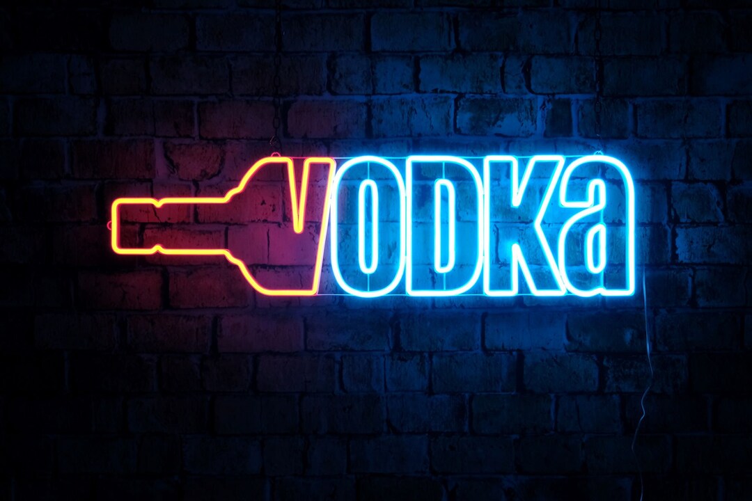 Vodka Neon Sign Wall Art / Gift for Boyfriend / Bar, Alcohol / Wall ...