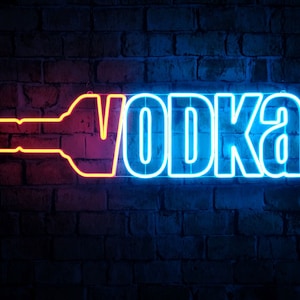 Vodka Neon Sign Wall Art / Gift for Boyfriend / Bar, Alcohol / Wall ...