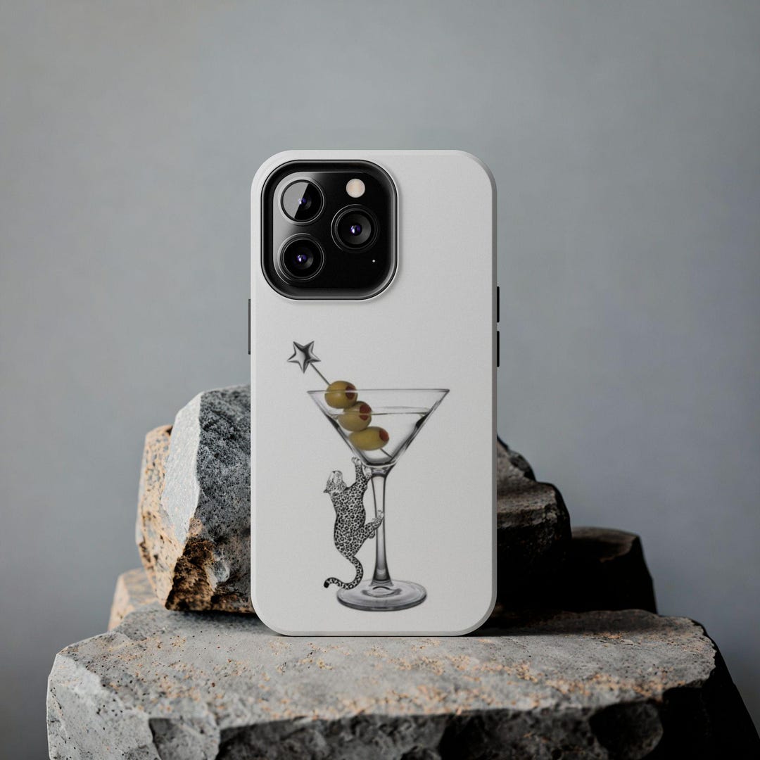 Chic Cheetah Martini Glass Phone Case, Tough Case for iPhone & Samsung ...