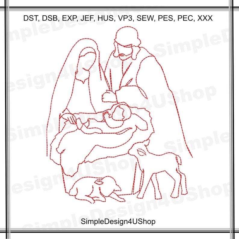 Nativity Embroidery Design Nativity Scene Silent Night Oh Holy Night ...
