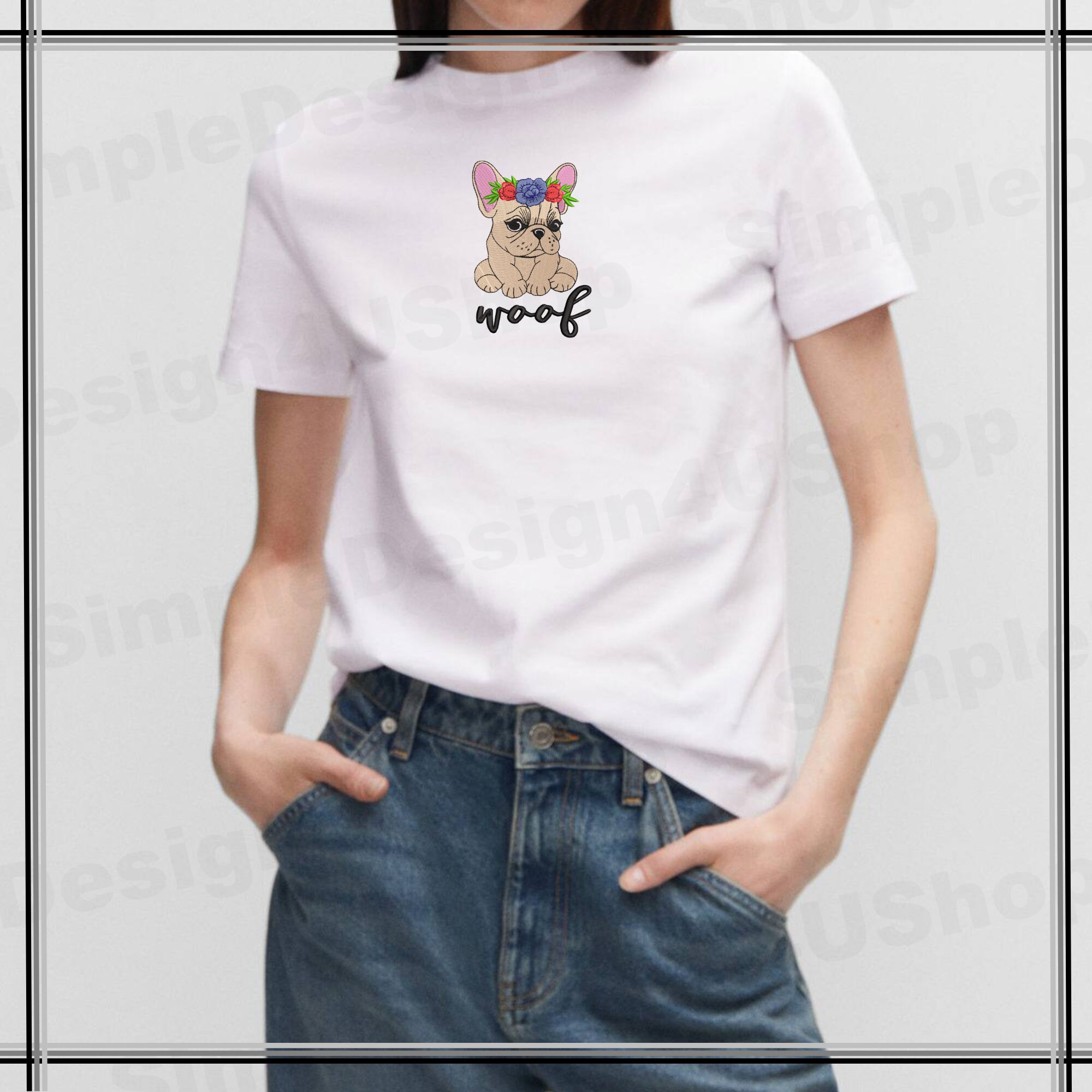 I Love Frenchies Dog Embroidery Design French Bulldog Machine ...