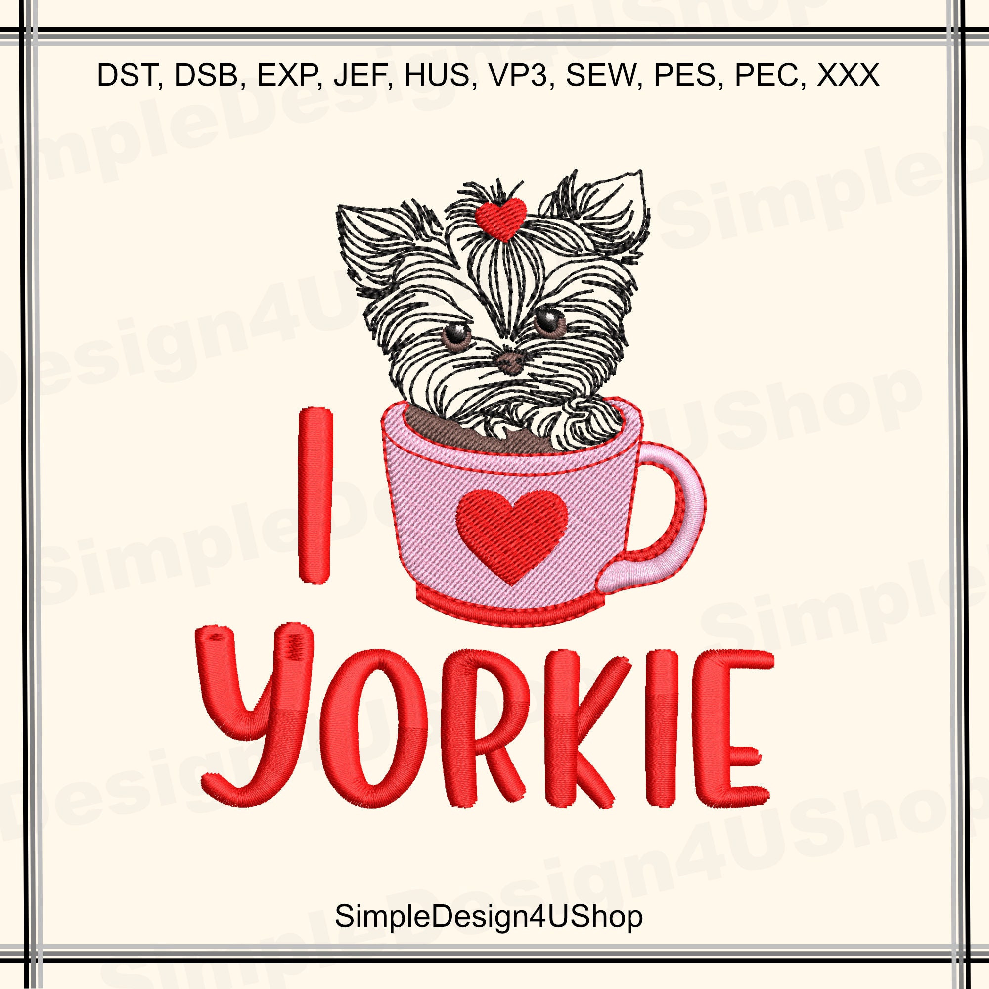 Dog Embroidery Design Yorkie Machine Embroidery Design Paw - Etsy