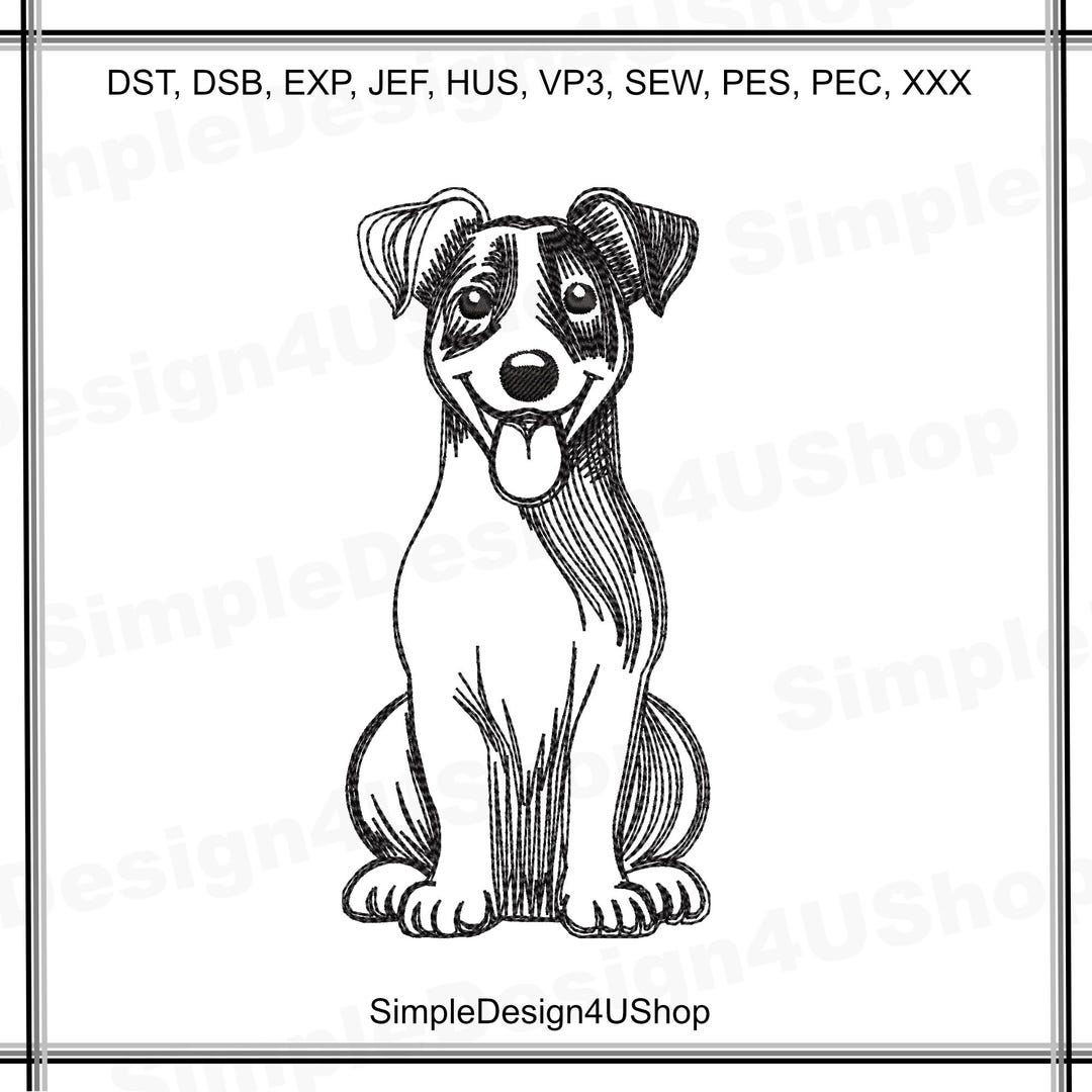 Jack Russell Embroidery Design: Dog Paw Machine Embroidery (digital ...