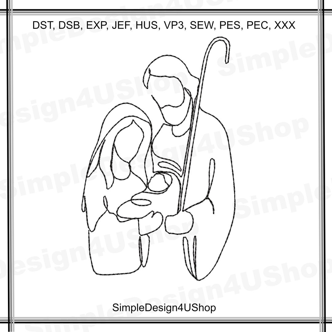 Nativity Embroidery Design Nativity Scene Silent Night Oh Holy Night ...