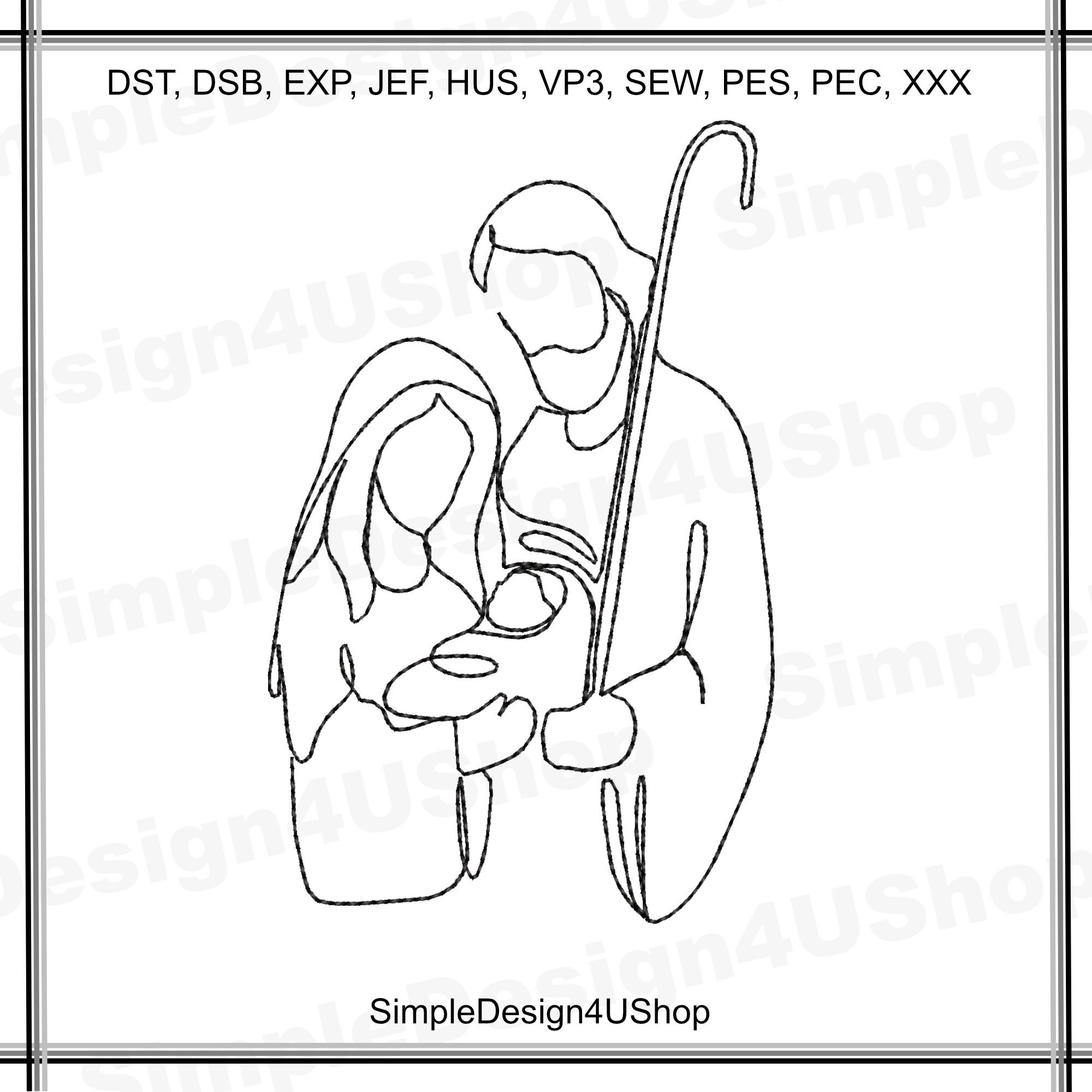 Nativity Embroidery Design Nativity Scene Silent Night Oh Holy Night ...