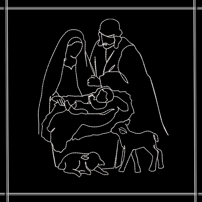 Nativity Embroidery Design Nativity Scene Silent Night Oh Holy Night ...