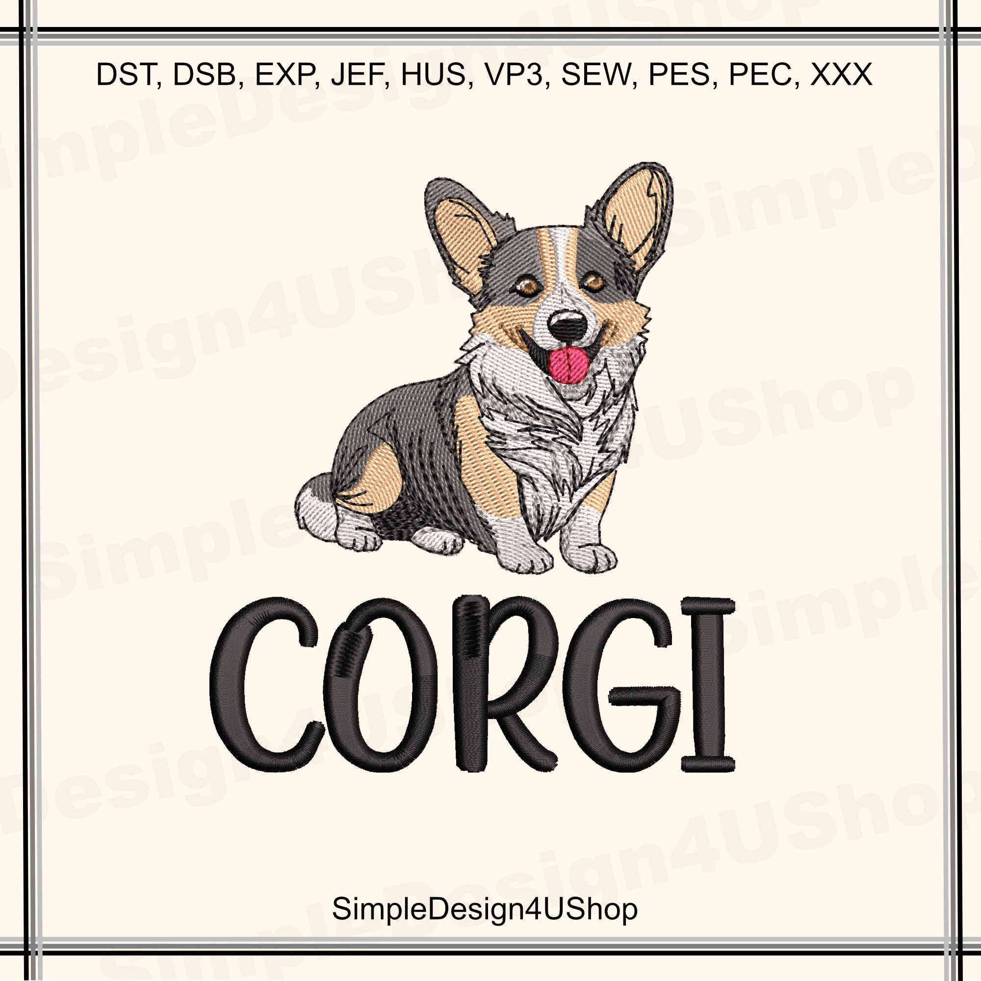 Cardigan Welsh Corgi Machine Embroidery I Love Corgi Machine Embroidery ...