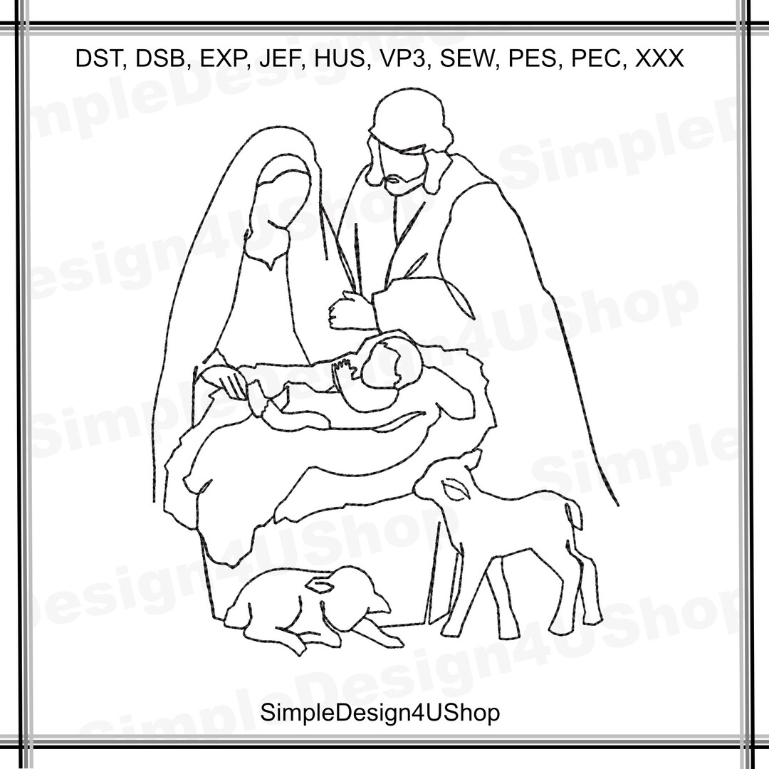 Nativity Embroidery Design Nativity Scene Silent Night Oh Holy Night ...