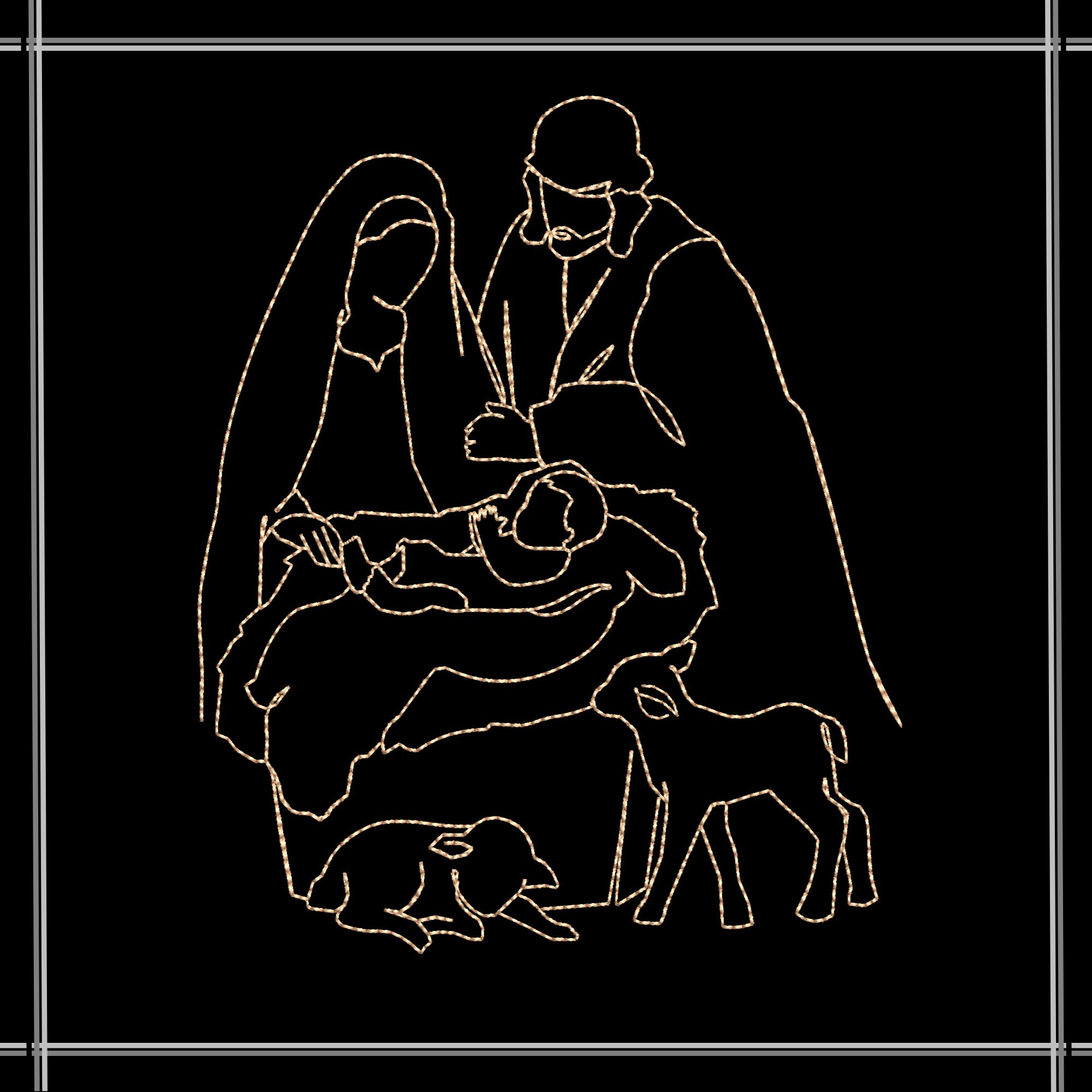 Nativity Embroidery Design Nativity Scene Silent Night Oh Holy Night ...