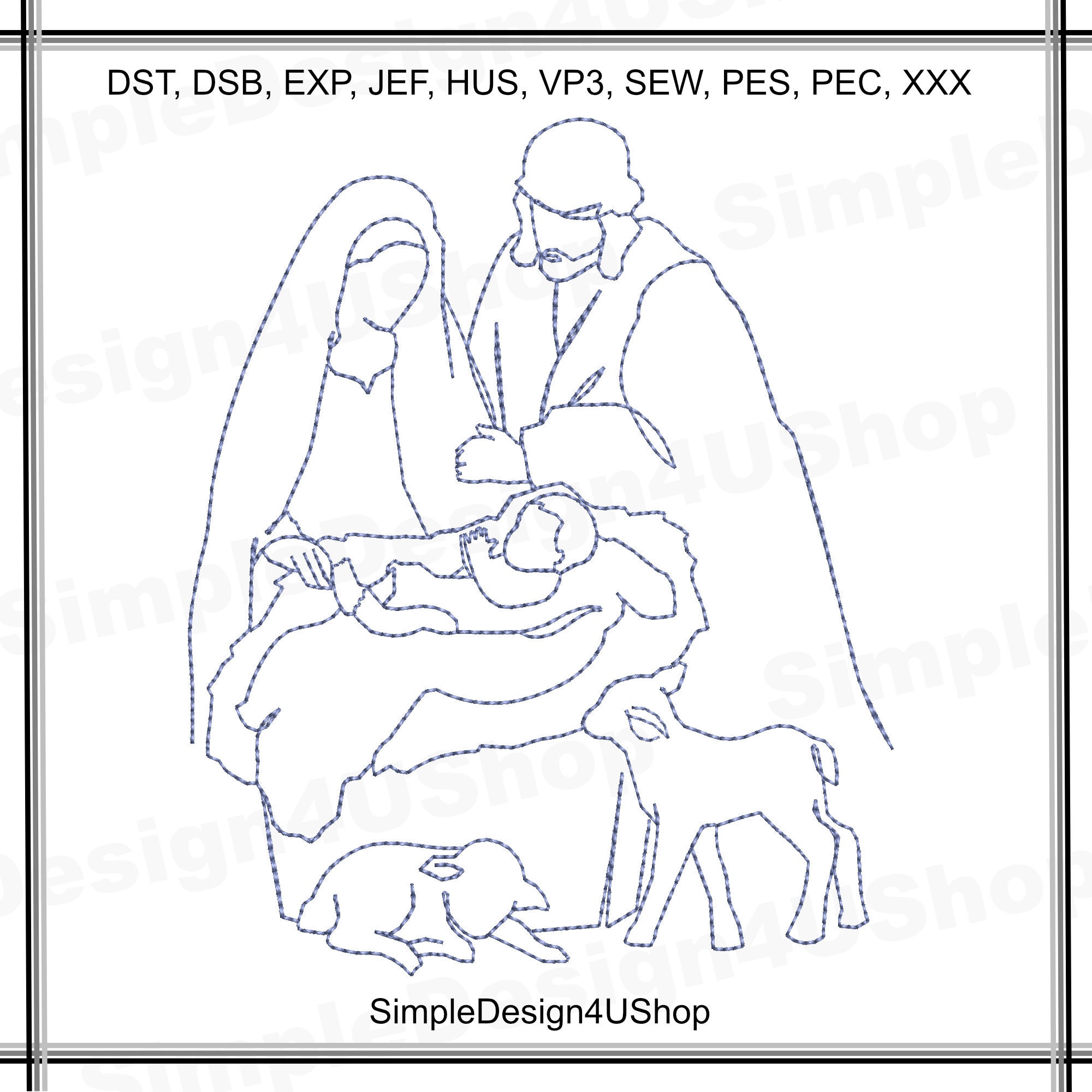 Nativity Embroidery Design Nativity Scene Silent Night Oh Holy Night ...